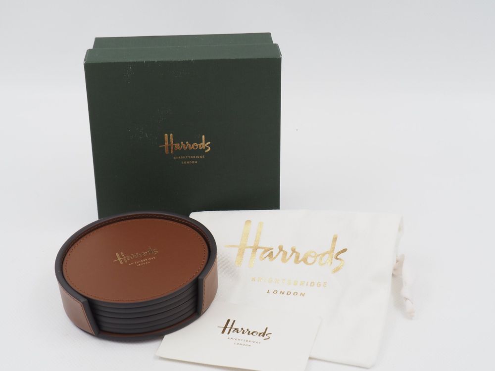 HARRODS Glasuntersetzter aus Leder / 6 Stück (26012814) (Neu (gemäss ...