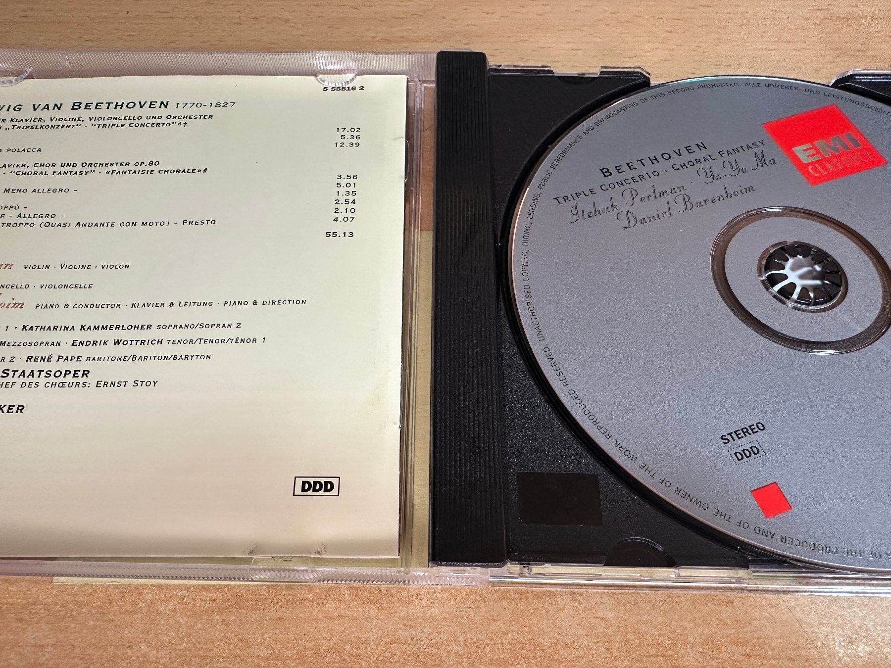 G2 Beethoven Perlman Ma Barenboim Triple Concerto, Choral Fa (Gebraucht ...