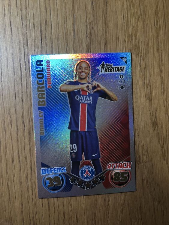Topps Match Attax, Bradley Barcola, Heritage (Neu und originalverpackt ...