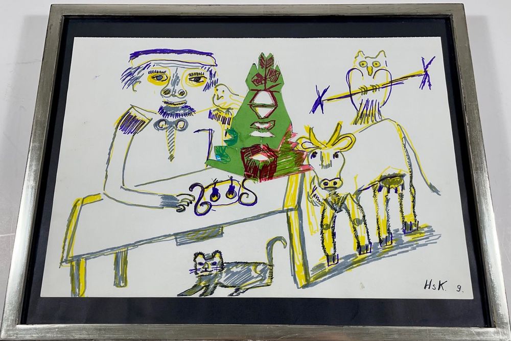 Hans Krüsi grosse Collage Mischtechnik (Gebraucht) in Root für CHF 470 – mit Lieferung auf ...