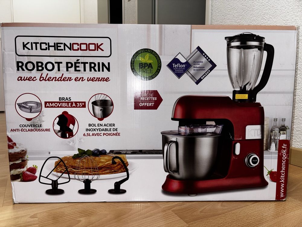 KITCHENCOOK ROBOT PETRIN 6.5L AVEC BLENDER / EXPERT XL ROUGE (Neu und ...
