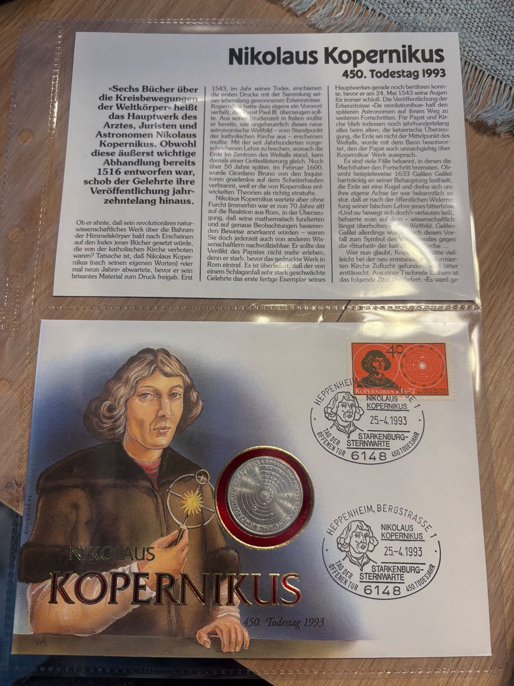 Numisbrief Nikolaus Kopernikus 450 Todestag 1993 5 DM Silber (Neu ...