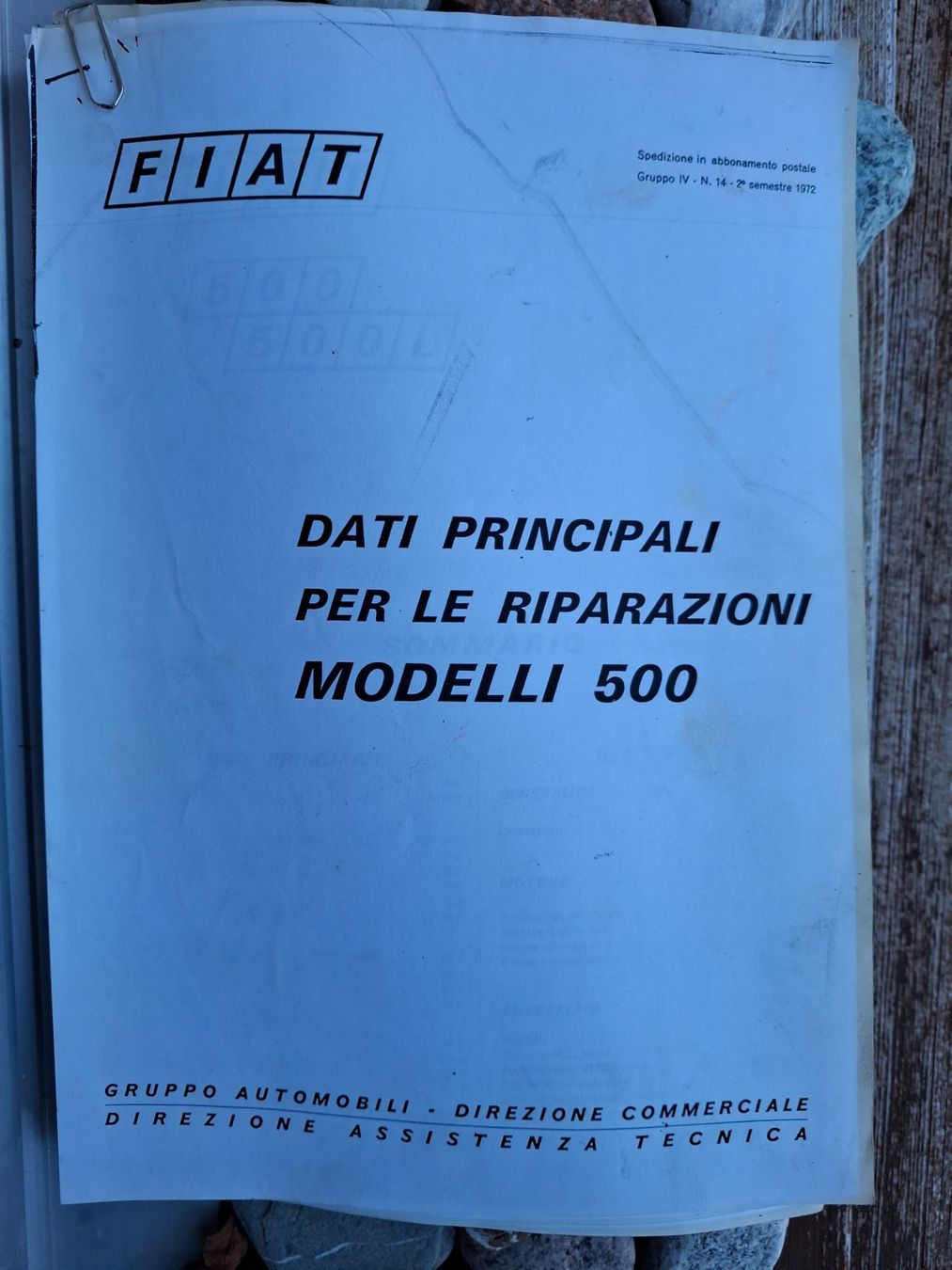 Kopie Reparatur-Daten Fiat 500 / 500 L von 1972 (Gebraucht) in ...