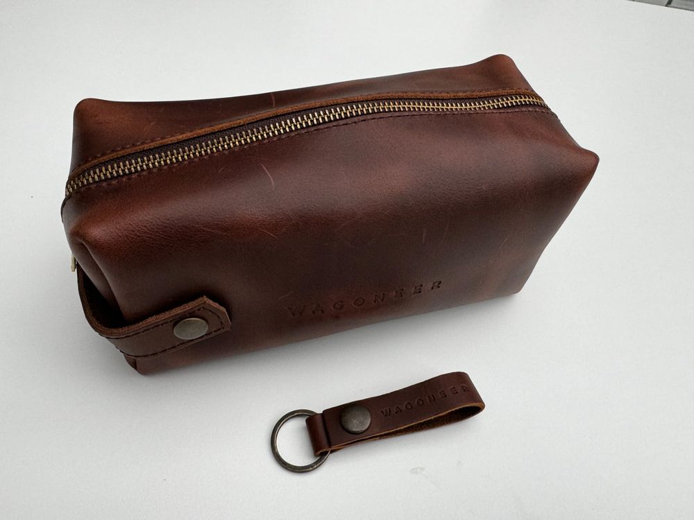 Echtleder-Beutel WAGONEER Braun mit Reissverschluss - NEU | Kaufen auf ...