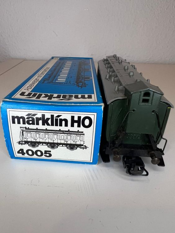 Märklin 4005 Voiture à compartiments avec guérite de frein (Neuf avec emballage d'origine) à ...