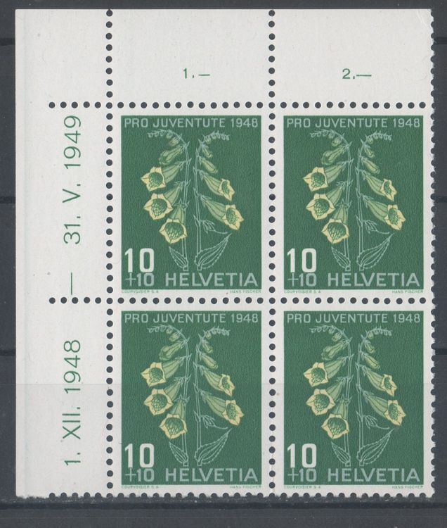 Viererblock PJ 126 mit Rasterfehler Glorienschein ** (Neu (gemäss Beschreibung)) in Egliswil für ...