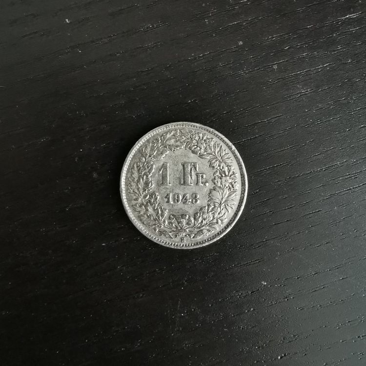 1 Fr. Silber Schweiz 1943 (Gebraucht) in Yverdon-les-Bains für CHF 2 – mit Lieferung auf Ricardo ...