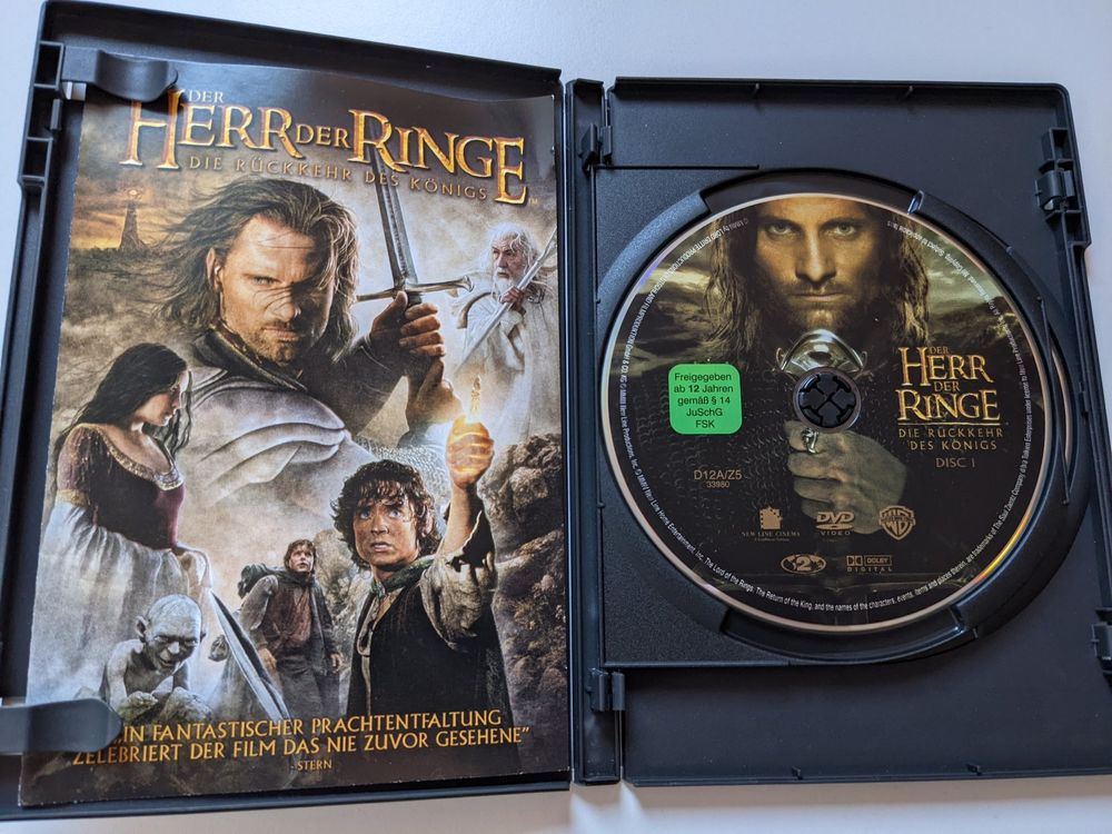 Herr der Ringe 3 DVD Trilogie komplett für Sammler (Gebraucht) in Neftenbach für CHF 1.3 – mit ...