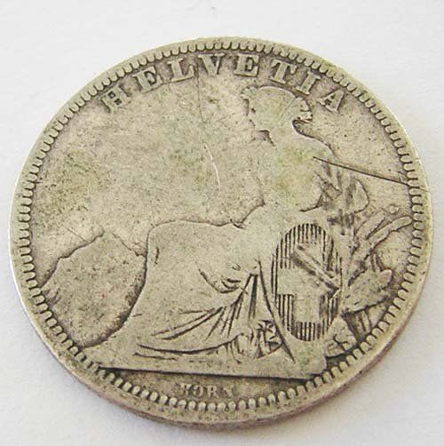 1861 A, 1 Franken, Silber, Sitzende Helvetia | Kaufen auf Ricardo