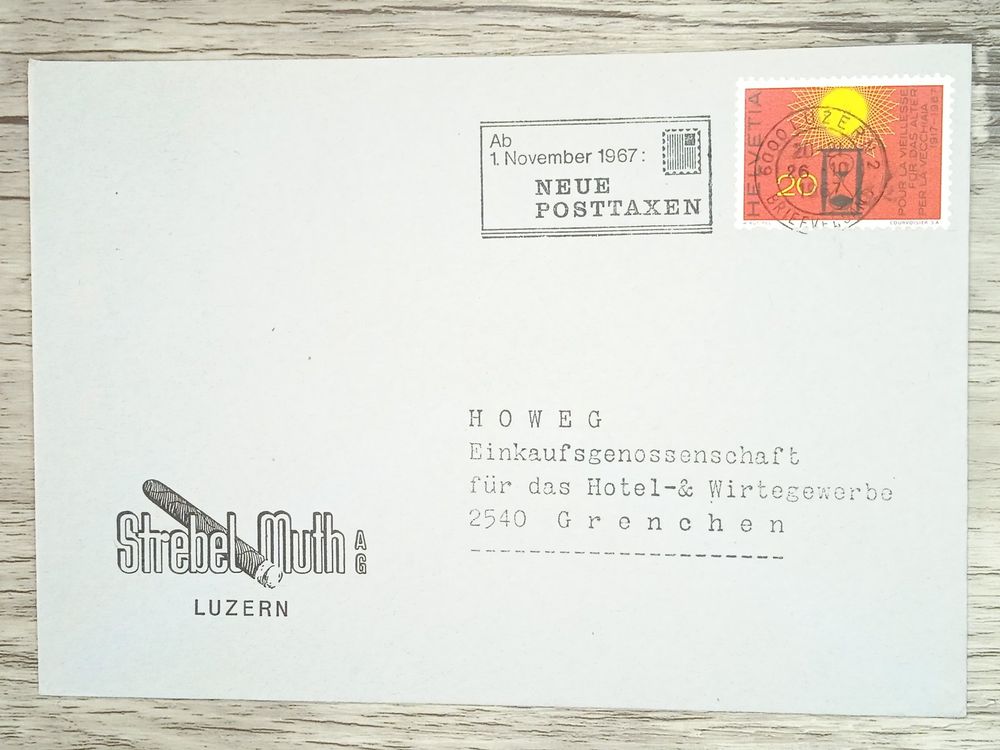 TR17 Enveloppe + Timbre Suisse 1967 (Gebraucht) in Cousset für CHF 0.65 – mit Lieferung auf ...