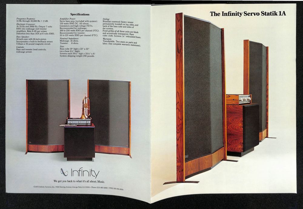 The Infinity Servo Statik 1A Loudspeaker system Prospekt | Kaufen auf ...