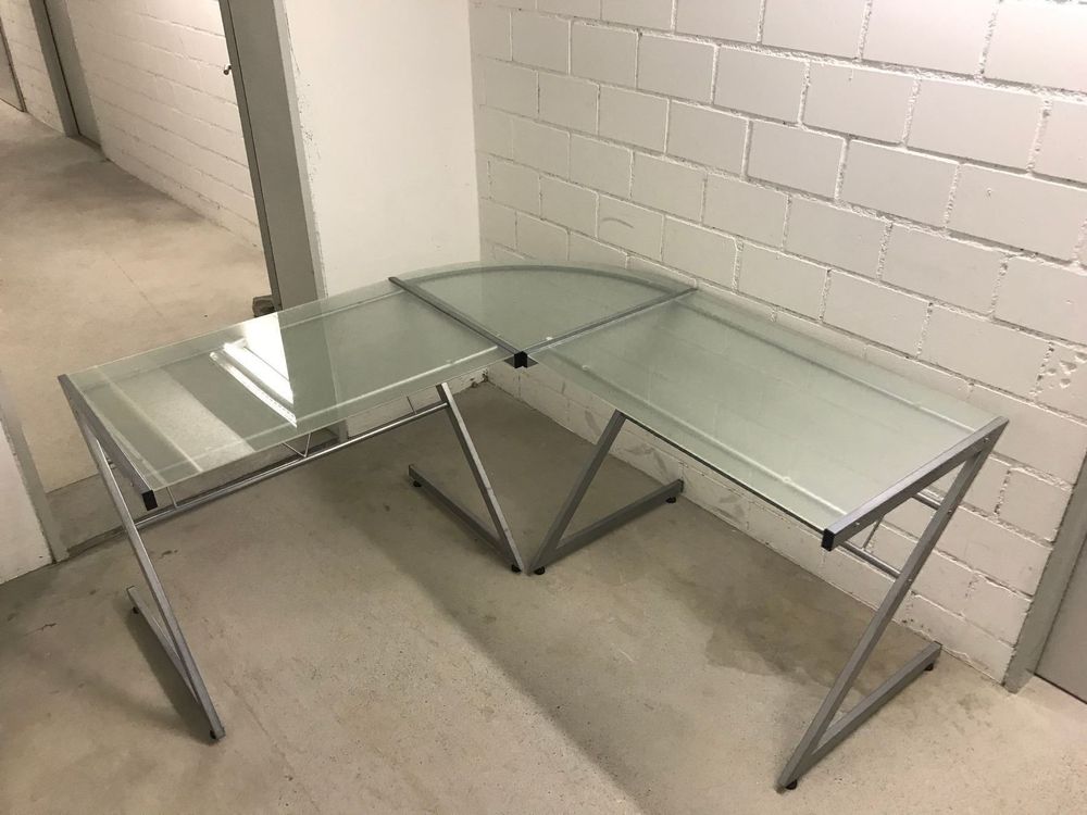 Schreibtisch Bürotisch Pult Glas Metall | Kaufen auf Ricardo