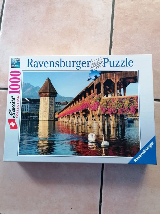 Puzzle Ravensburger 1000 Teile, Luzern Kapellbrücke (Gebraucht) in Frick für CHF 7 – mit ...