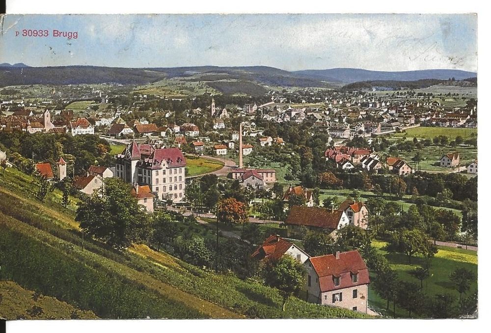 Brugg AG Dorfansicht Industriekamin 1917 | Kaufen auf Ricardo