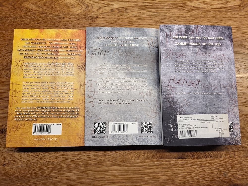 Das brennen der Stille, Triologie, von Sandy Brandt (Gebraucht) in Grüt ...