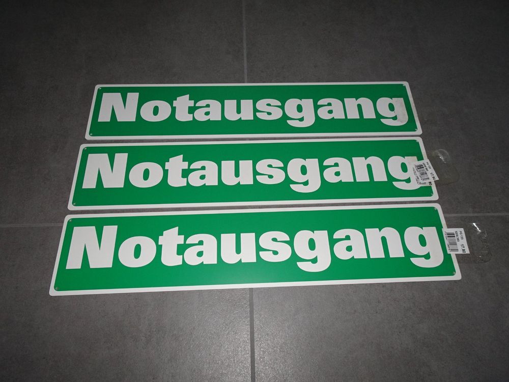 3x Schild Notausgang - Sortie de Secours *NEU* (Neu (gemäss ...