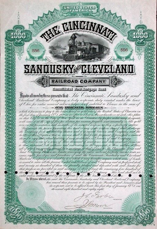Cincinnati, Sandusky and Cleveland Railroad Company - 1888 (Gebraucht ...