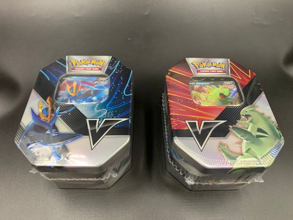 Pokemon Tin Impoleon - Despotar V Boxen Rot und Blau | Kaufen auf Ricardo