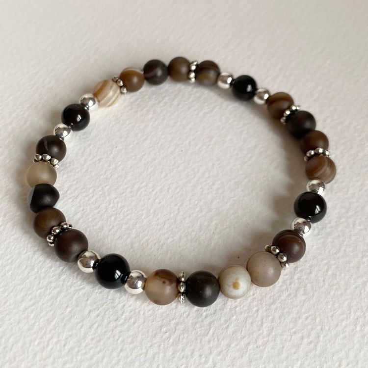 Brauner Achat Armband / bracelet en agate brune | Kaufen auf Ricardo