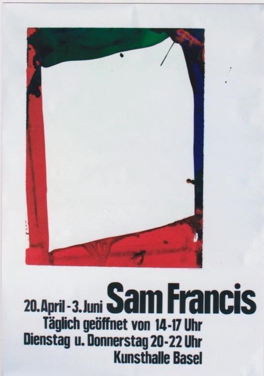 SAM FRANCIS KUNSTHALLE BASEL 1968 Original Plakat (Gebraucht) in Blonay für CHF 70 – mit ...