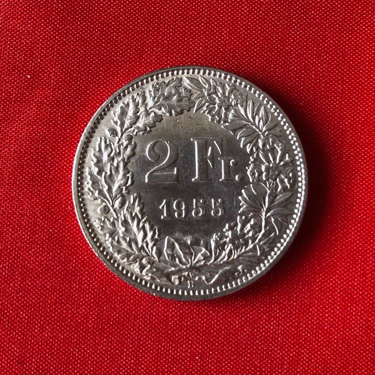 1955 zwei Frankenmünze silber (Gebraucht) in Wolhusen für CHF 6 – mit Lieferung auf Ricardo kaufen