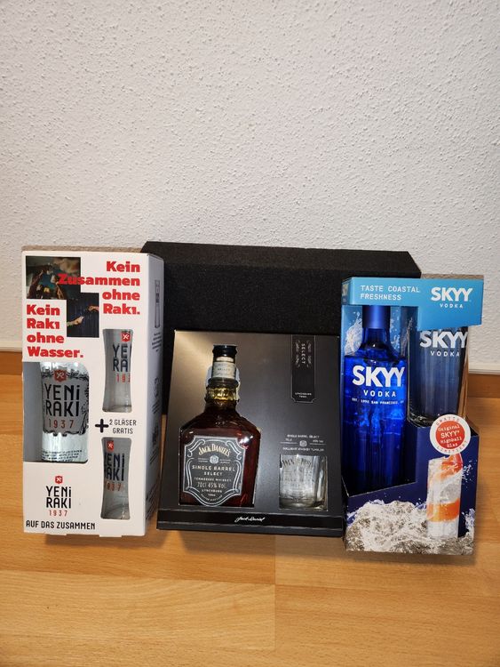 Jack Daniel's Single Barrel + Yeni Raki + SKYY Vodka (Neu und ...