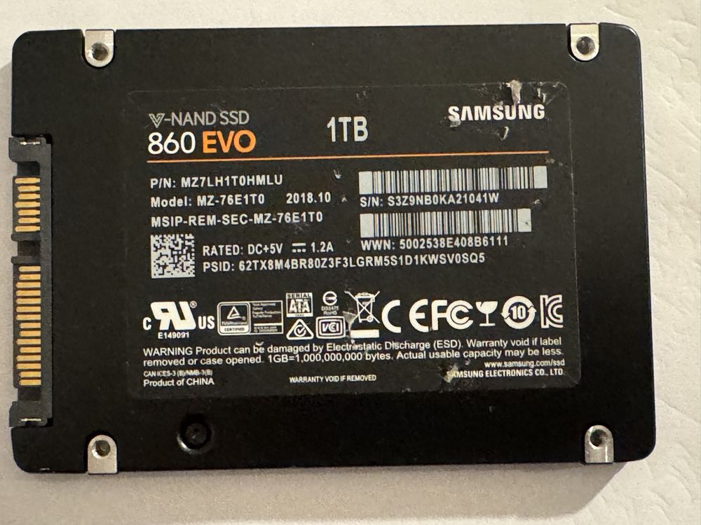 Samsung 860 EVO 1TB SSD - Schnell und zuverlässig! (Gebraucht) in ...