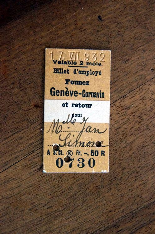 3.Kl. Billet Founex - Genève-Cornavin - 1932 (Gebraucht) in Schönenwerd für CHF 20 – mit ...