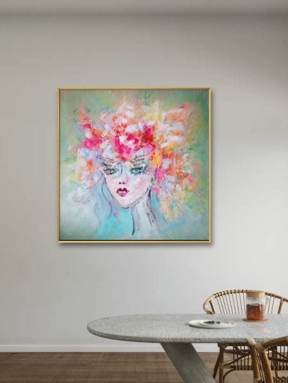 Acrylbild auf Leinwand, Unikat Miss Springl 90x90 cm | Kaufen auf Ricardo