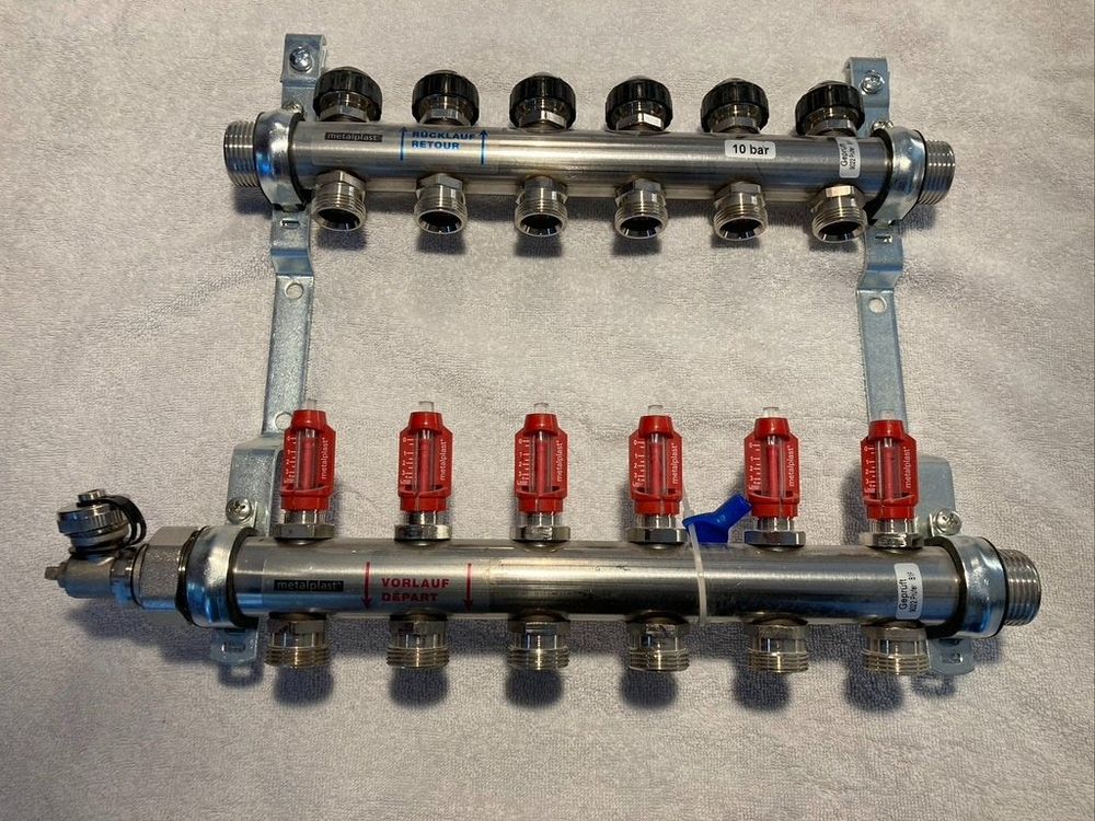 6-Fach Bodenheizungsverteiler Metaplast Heizkreisverteiler (Gebraucht) in Basel für CHF 109.95 ...