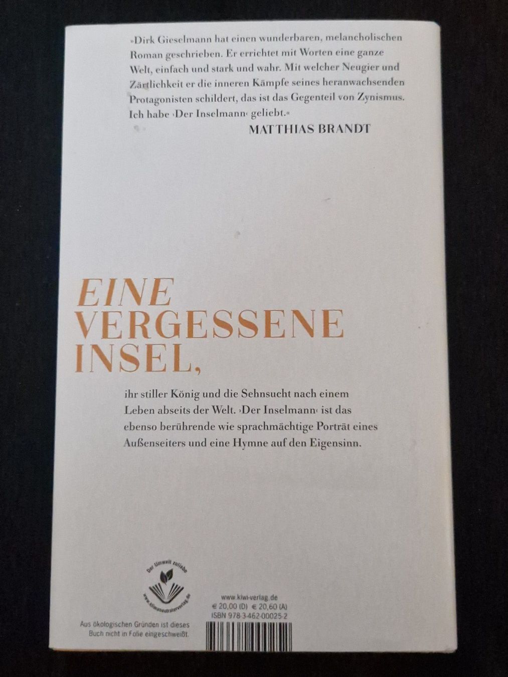 Dirk Gieselmann: Der Inselmann Roman (Gebraucht) in Neuhausen am ...