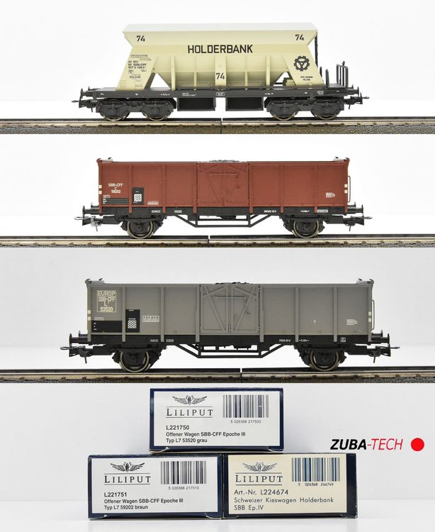 3x Liliput Güterwagen der SBB H0 GS mit OVP (Neu (gemäss Beschreibung)) in St. Gallen für CHF 31 ...