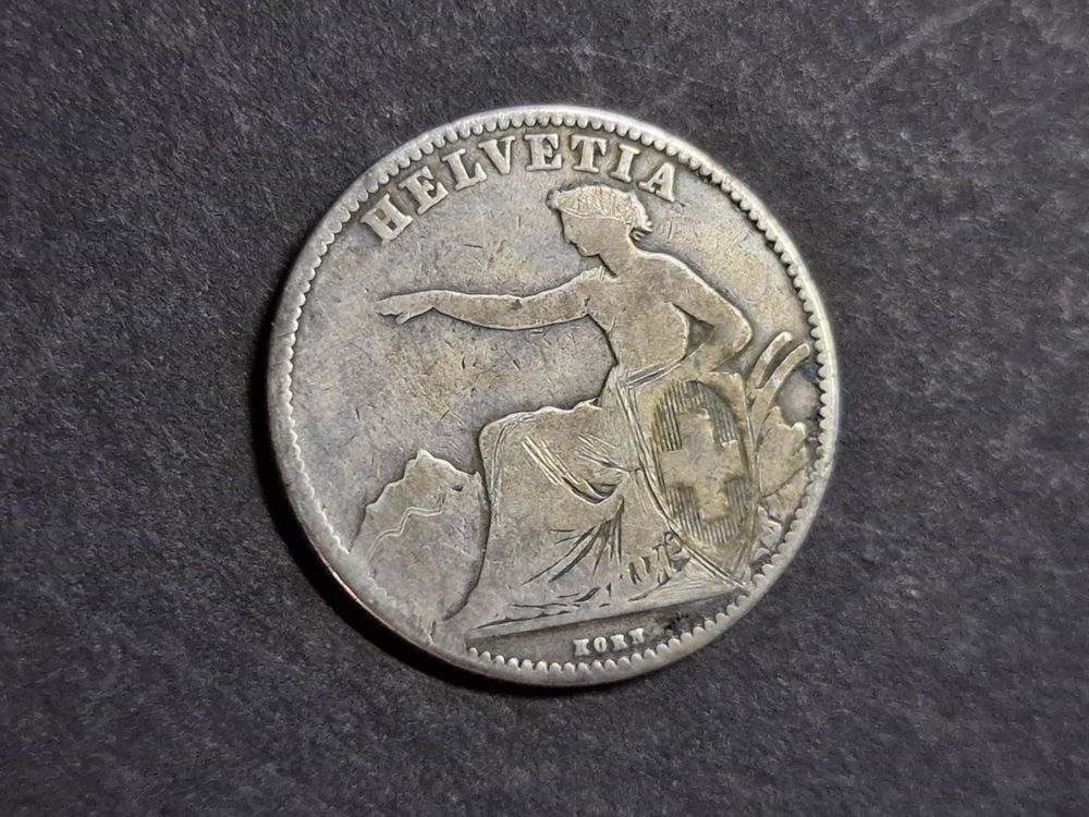 2 Franken 1860 silber . (Gebraucht) in Zürich für CHF 30 – mit Lieferung auf Ricardo kaufen