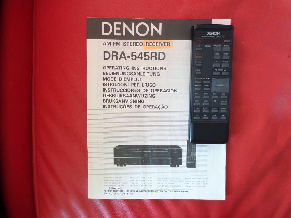 Denon DRA-545 RD Receiver Sehr guter Zustand! (Gebraucht) in Hergiswil ...