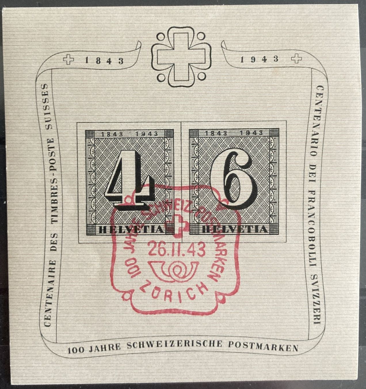 Postmarken-Block 1943 W14 ET gestempelt, SBK 90 Fr. (Gebraucht) in ...