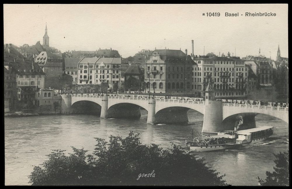 BASEL 1910 "Rheinbrücke" | Kaufen auf Ricardo