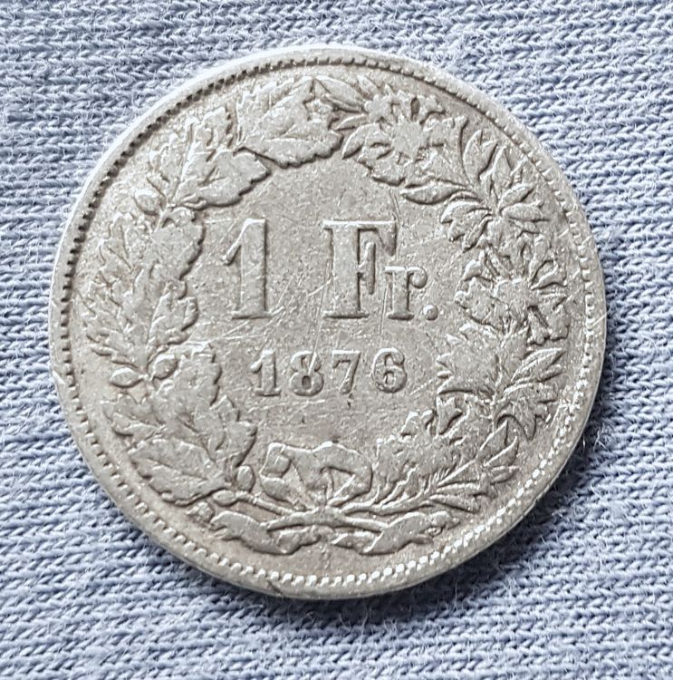 1 Franken 1876 uralte und seltene Silbermünze ab nur 1 Fr !! (Gebraucht) in Camignolo für CHF 3 ...