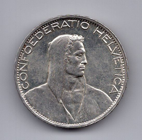 (893) CH, 5 Franken 1924, Top stgl (Gebraucht) in Rüthi (Rheintal) für ...