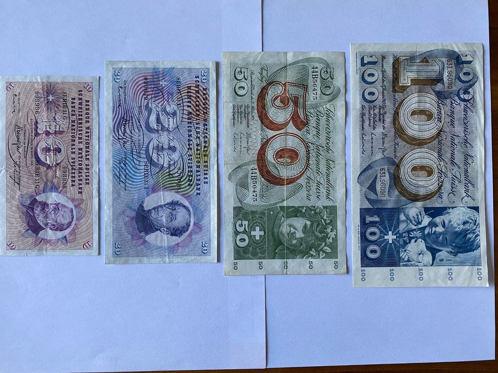 Alte Schweizer Banknoten Serie 5 (Gebraucht) in Untersiggenthal für CHF 30 – mit Lieferung auf ...