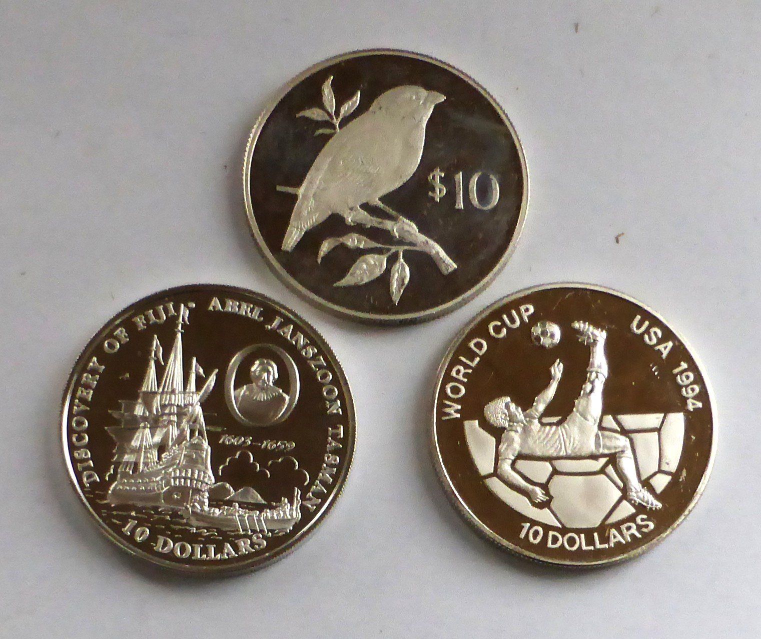 FIJI - 3x10$ 1978 & 2x1993 ELISABETH II - 84g fine silver (Neu (gemäss ...