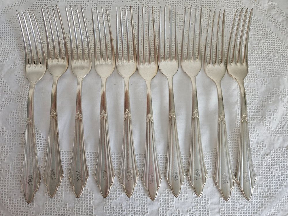 23 Stück Silberbesteck WMF Fächermuster 90er mit Gravur FR | Kaufen auf Ricardo