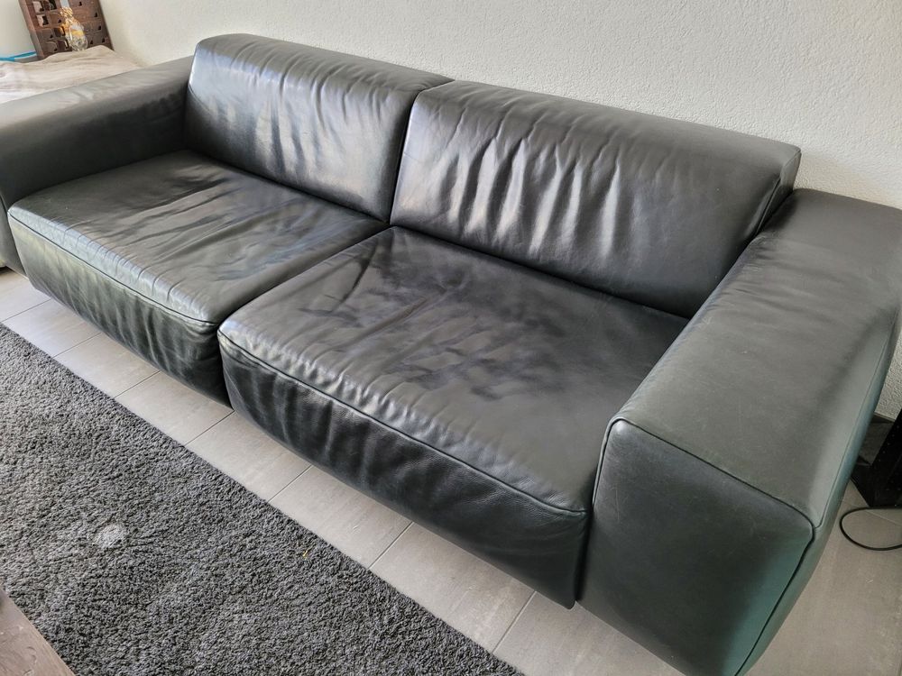 Koinor 2er Sofa, Leder, schwarz | Kaufen auf Ricardo