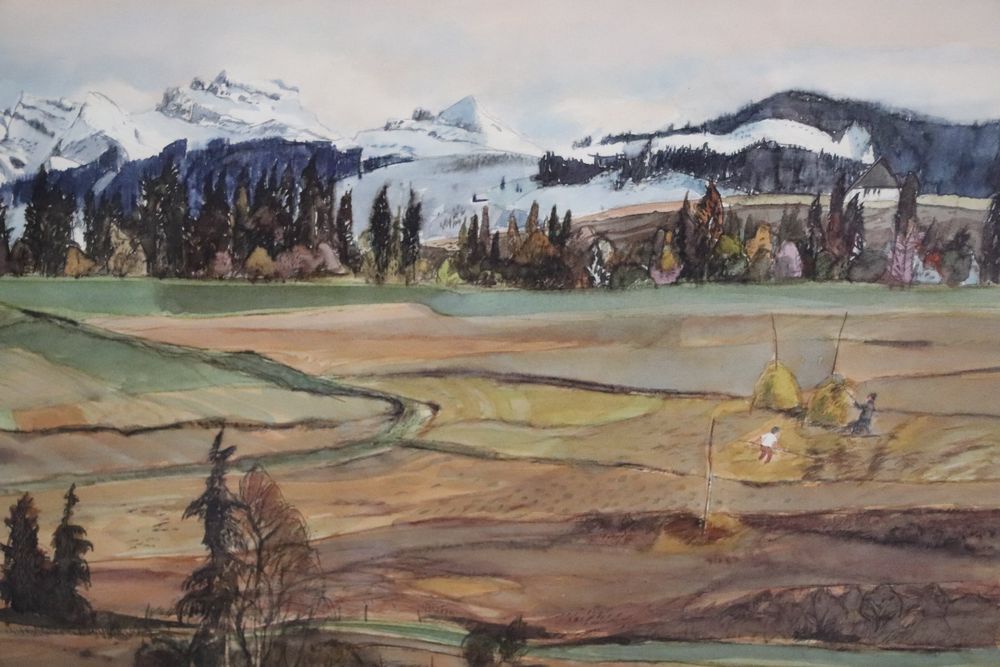 Marcel Nuber 1923-2021, Aquarell, Landschaft datiert 1985 (Gebraucht) in Zug für CHF 99 – mit ...