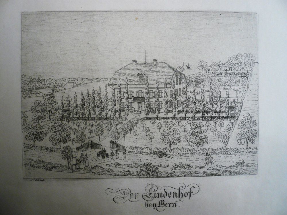 antiker KupferSTich vom LINDENHOF bey BERN | Kaufen auf Ricardo