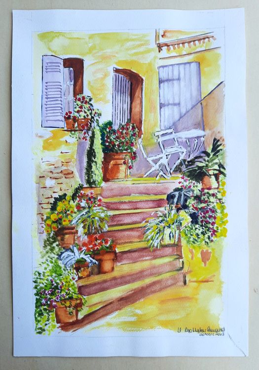 Ancienne aquarelle avec signature | Kaufen auf Ricardo