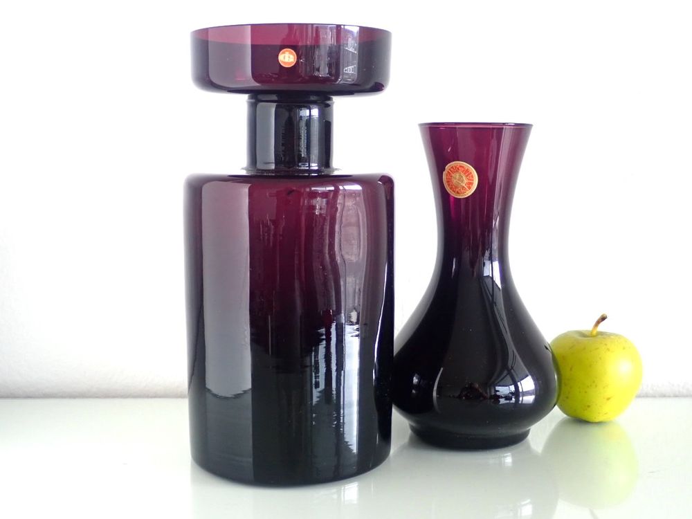 2 Vase Wiking Kristall Ingridhütte Mid Century Design Glas (Gebraucht ...