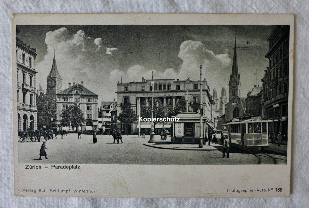 AK ZÜRICH PARADEPLATZ, Tram, Hotel Baur, belebt (Gebraucht) in Wallisellen für CHF 5 – mit ...
