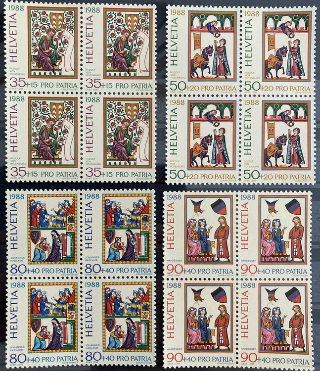 1988, PP Viererblöcke (**) Sammlung oder Frankatur !! (Neu (gemäss Beschreibung)) in Flawil für ...