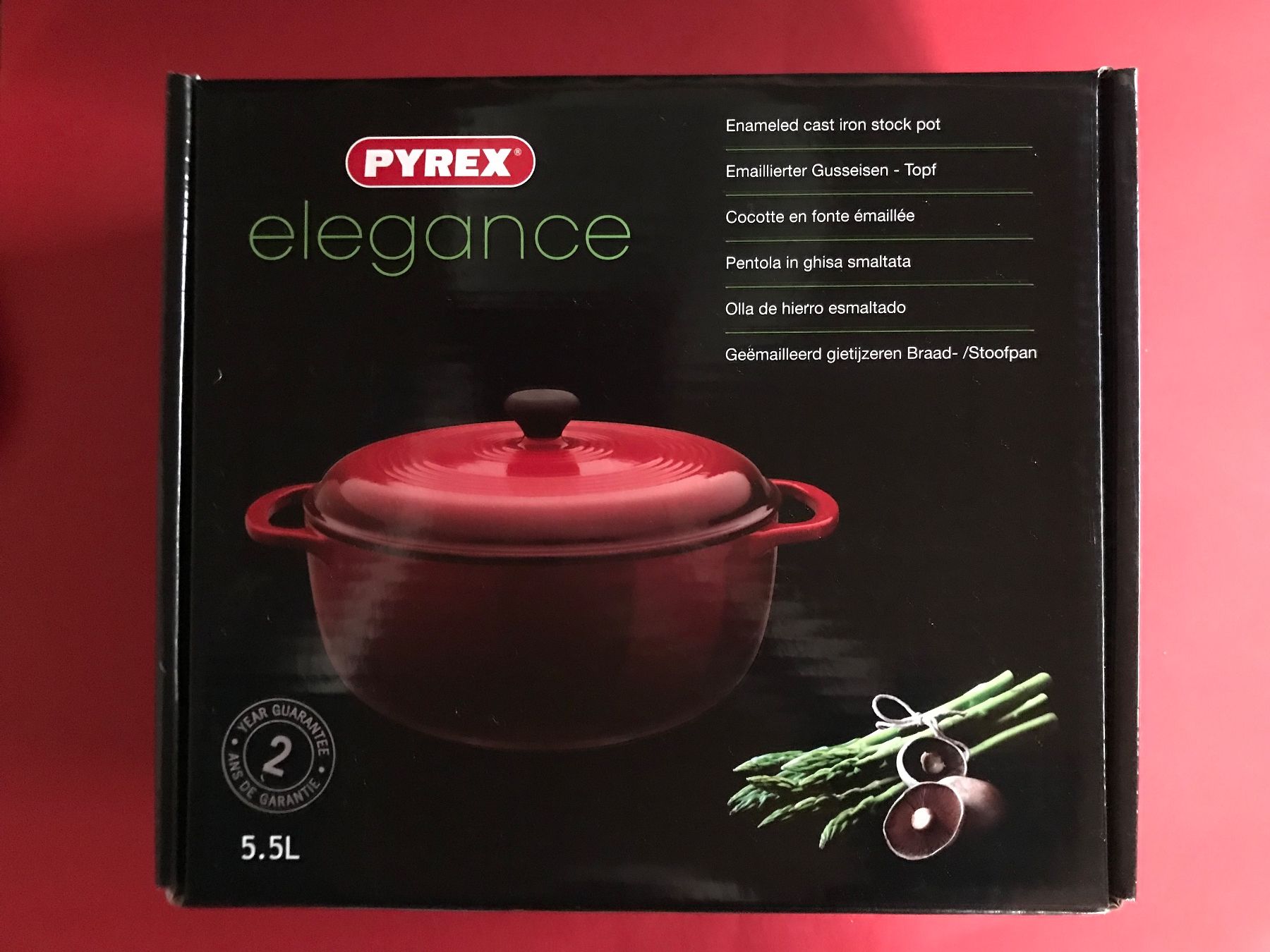 Brattopf PYREX ELEGANCE Kochgeschirr Gusseisen Bräter 26 cm (Neu und ...