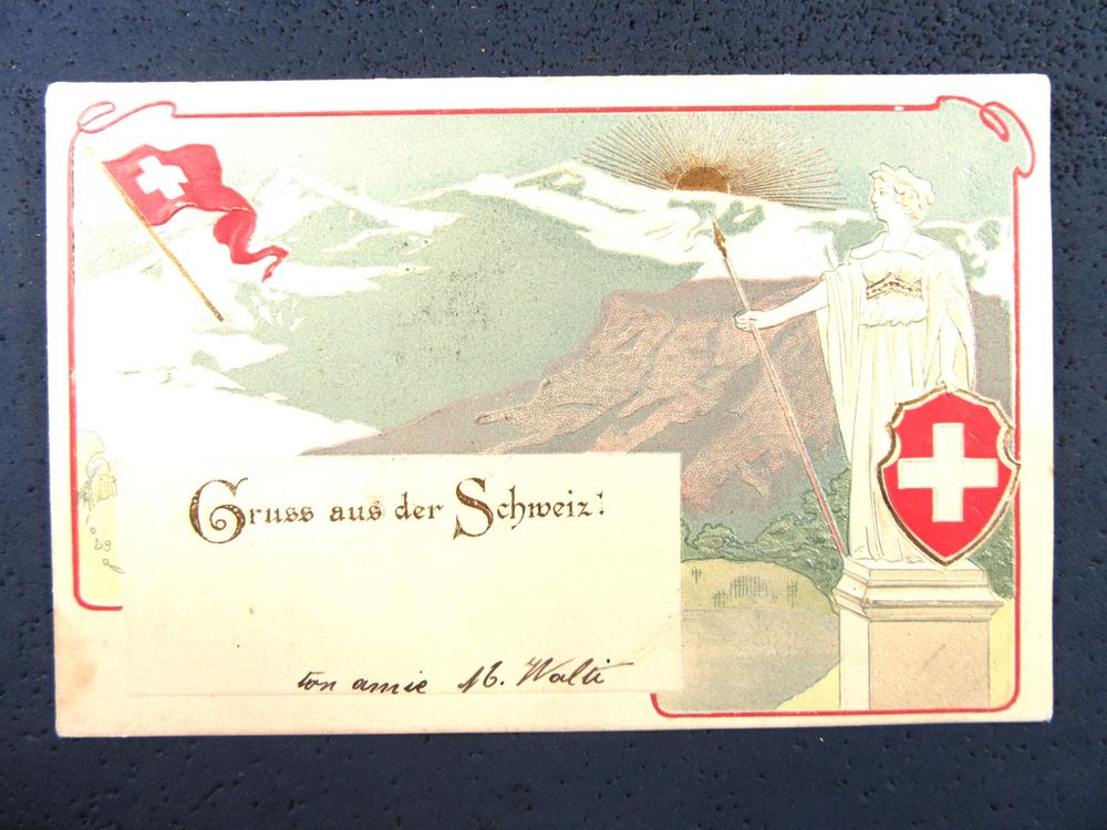 HELVETIA GRUSS AUS DER SCHWEIZ RELIEF-AK AARBURG 1903 (Gebraucht) in Ettingen für CHF 4.95 – mit ...